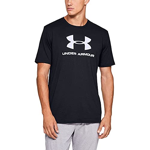 Under Armour mens Sportstyle Logo Short-sleeve T-shirt , Black (001)/White , XX-Large