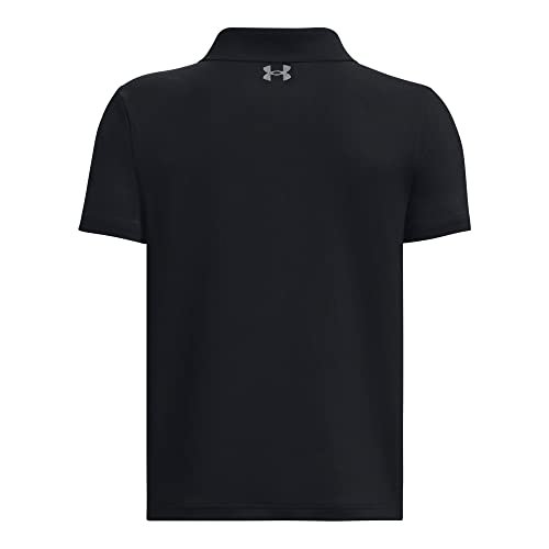 Under Armour Boys' Standard Performance Polo, (001) Black / / Pitch Gray, Youth Medium
