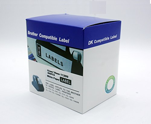 IDIK Replacement Labels Compatible with Brother DK-1209 Small Address Labels 29mm x 62mm x 800pcs/roll Die-Cut Paper Labels, Packed in Individual Printed Retail Box with Permanent Cartridge