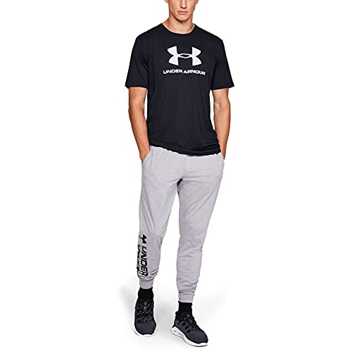 Under Armour mens Sportstyle Logo Short-sleeve T-shirt , Black (001)/White , XX-Large