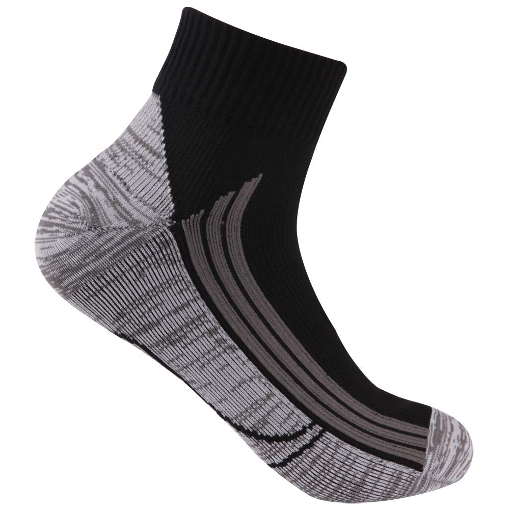 RANDY SUN Waterproof Running Socks, Men's Women's Athletic Cycling Biking Hiking Wading Trekking Gift Socks(1 Pair Ankle Black S)