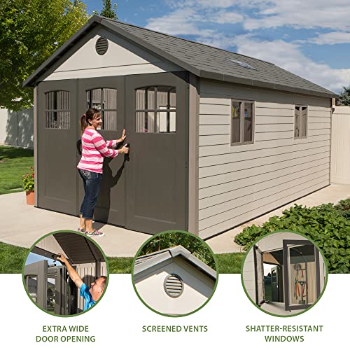 Lifetime 60236 11 x 18.5 Ft. Outdoor Storage Shed, 11 x 18.5, Desert Sand