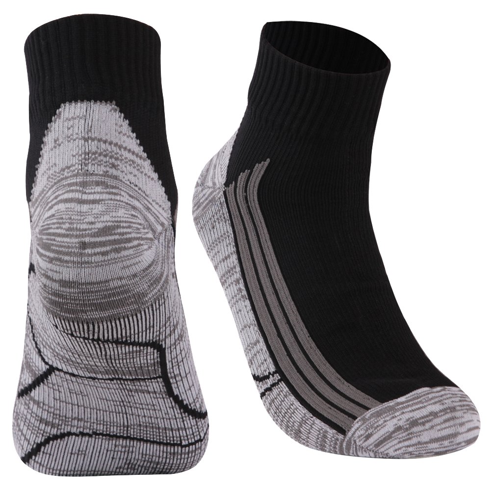 RANDY SUN Waterproof Running Socks, Men's Women's Athletic Cycling Biking Hiking Wading Trekking Gift Socks(1 Pair Ankle Black S)