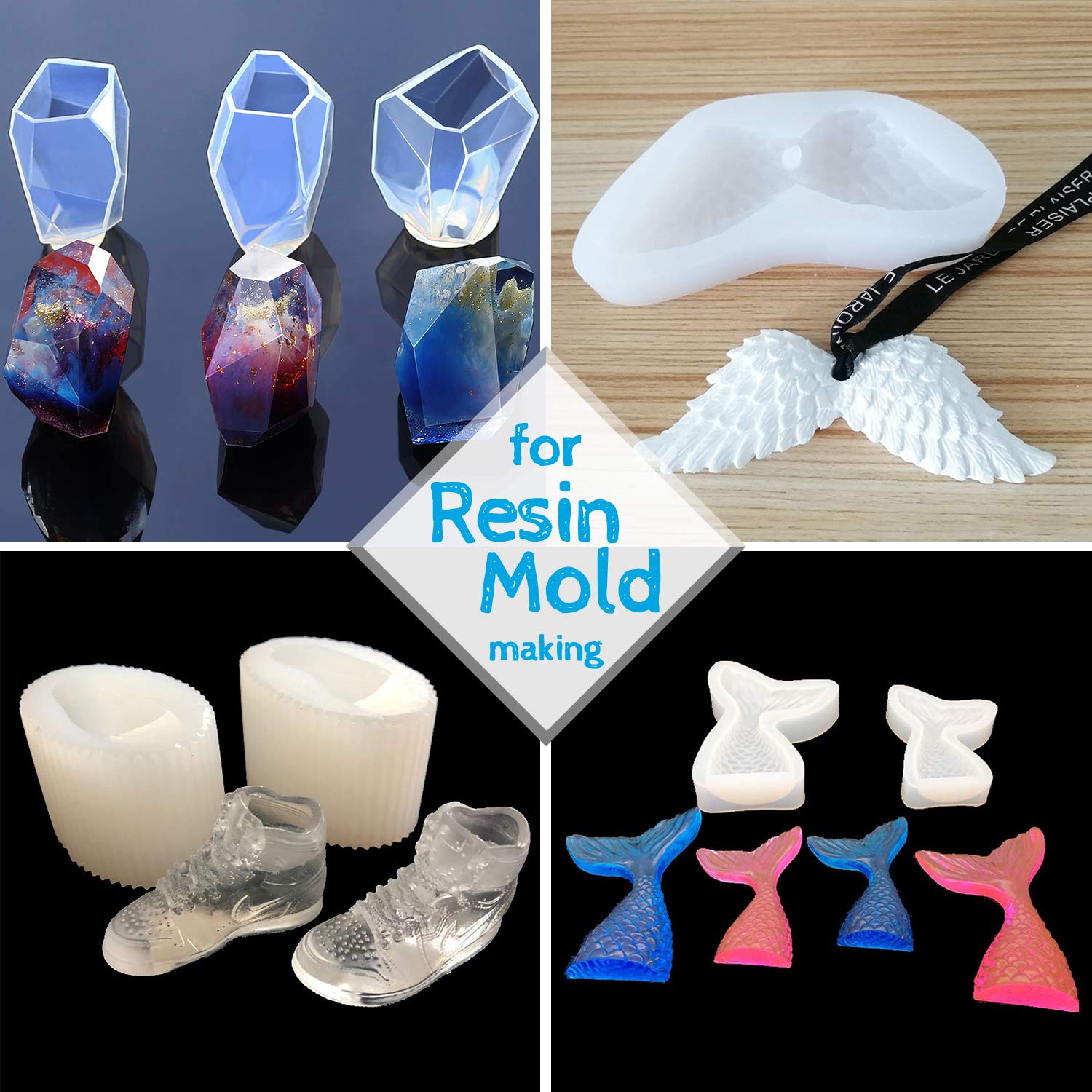 Silicone Mold Making Kit - Liquid Translucent Silicone Rubber for Silicone Molds Making, DIY Epoxy Resin Mold - Easy 1:1 Mixing Ratio Silicone for Casting, Jewelry Making, Manual, Craft(10.6oz/240ml)
