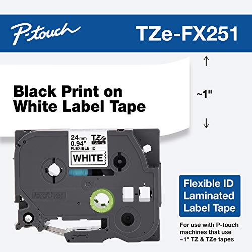 Brother Industrial Handheld Labeling Tool w/Auto Cutter & Computer Connectivity & Genuine P-Touch TZE-FX251 Tape, 1" (0.94")