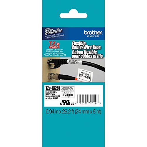 Brother Industrial Handheld Labeling Tool w/Auto Cutter & Computer Connectivity & Genuine P-Touch TZE-FX251 Tape, 1" (0.94")