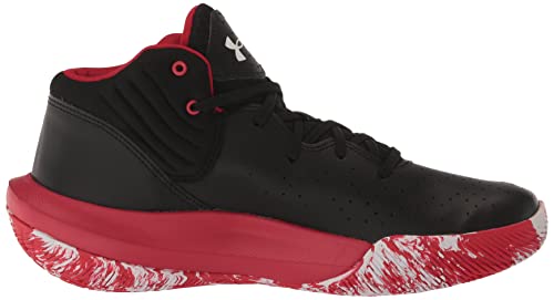 Under Armour Unisex Jet '21 Basketball Shoe, (002) Black/Red/White, 11 US Men