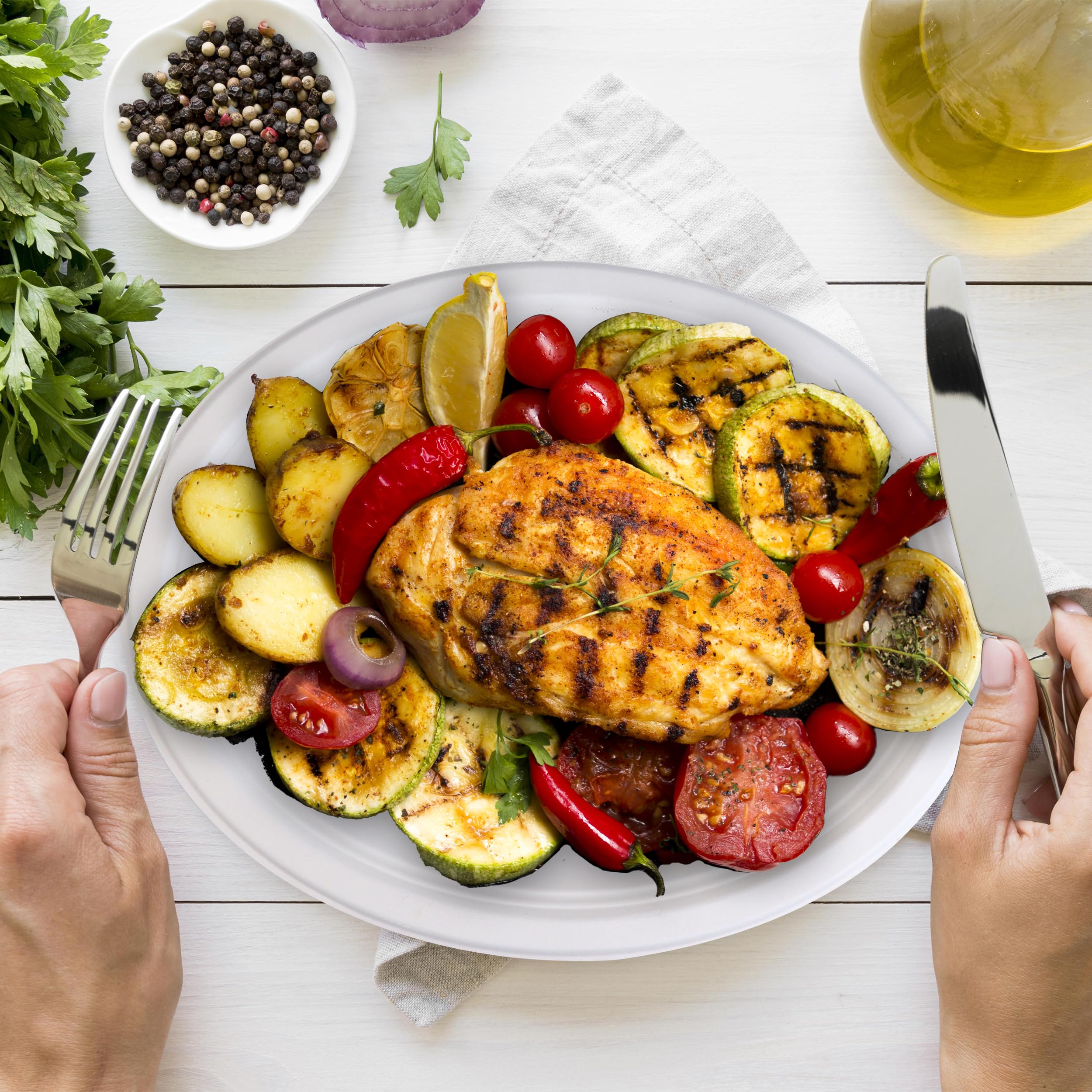 BIRCHIO 100PCS 100% Compostable White Oval Paper Plates(12in), Heavy Duty Disposable Plates, Eco-Friendly Dinner Plates, Biodegradable Salad, Meal, Dessert Plates, Perfect for Parties, Picnic, BBQ
