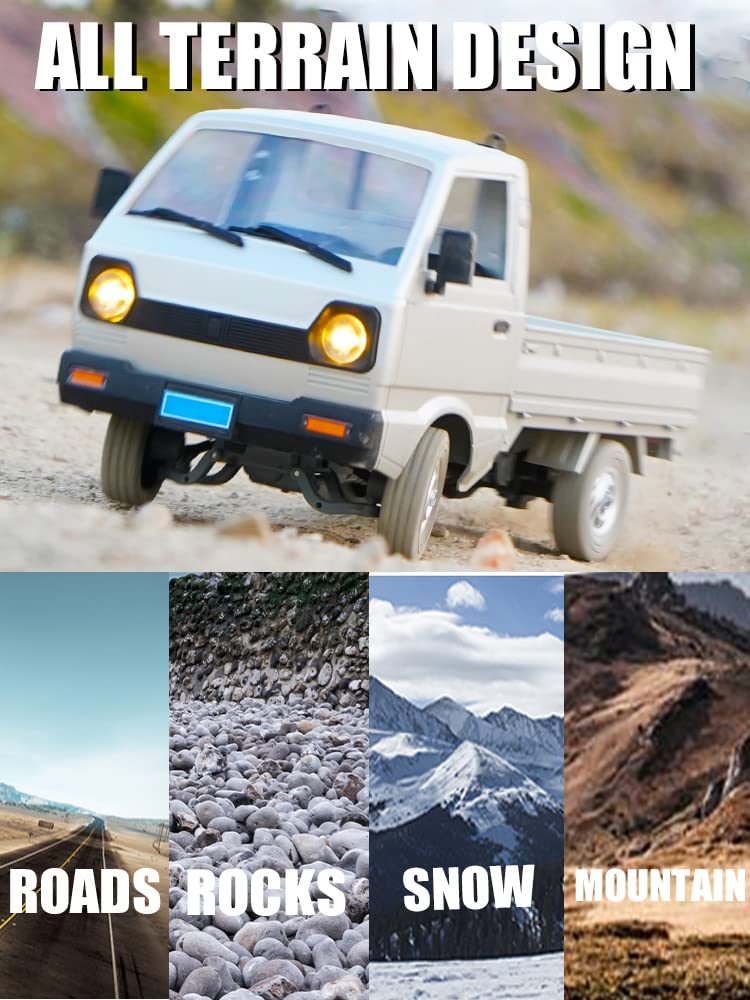 The perseids Remote Control Car WPL D12 RTR RC Rock Crawler, 1/10 Full Scale RC Drift Cars 2.4Ghz Offroad Pickup Trucks All Terrain Car RC Racing Climbing Vehicle Silver