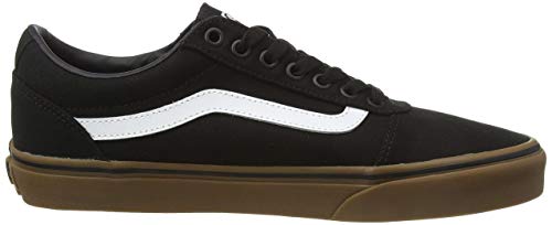 Vans Men's Ward Sneaker, Black ((Canvas) Black/Gum 7hi), 11
