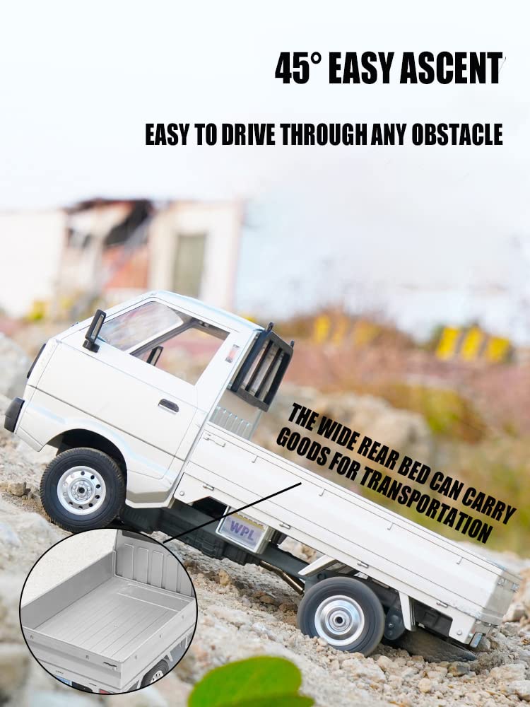 The perseids Remote Control Car WPL D12 RTR RC Rock Crawler, 1/10 Full Scale RC Drift Cars 2.4Ghz Offroad Pickup Trucks All Terrain Car RC Racing Climbing Vehicle Silver