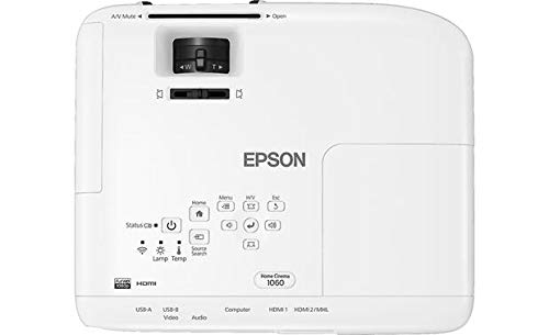 Epson Home Cinema 1060 Full HD 1080p 3,100 Lumens Color Brightness (Color Light Output) 3,100 Lumens White Brightness (White Light Output) 2x Hdmi (1x Mhl) Built-in Speakers 3lcd Projector