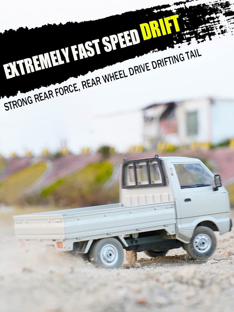 The perseids Remote Control Car WPL D12 RTR RC Rock Crawler, 1/10 Full Scale RC Drift Cars 2.4Ghz Offroad Pickup Trucks All Terrain Car RC Racing Climbing Vehicle Silver