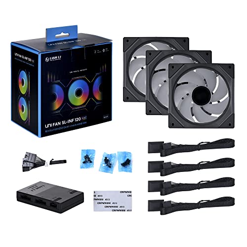 Lian Li UNI FAN SL-INFINITY 120 RGB Triple Pack Black with controller - UF-SLIN120-3B