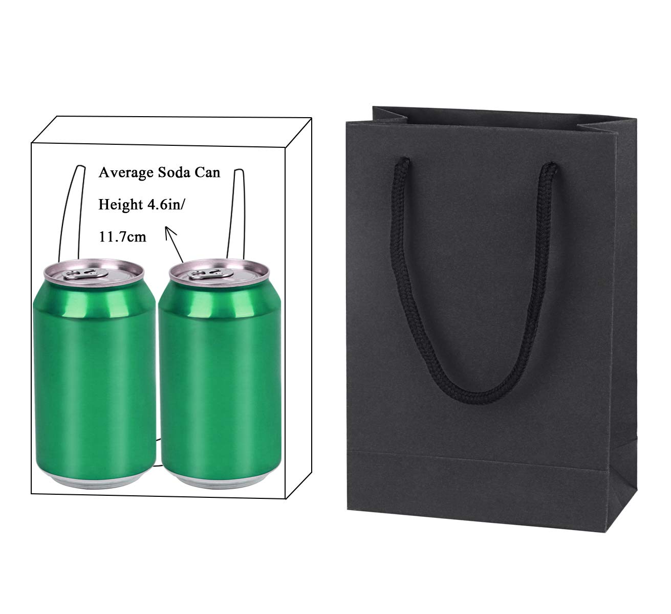 driew Gift Bags Black 50 Pack, Black Paper Gift Bags with Cotton Handle 5x2x7.5 inches Party Gift Bags
