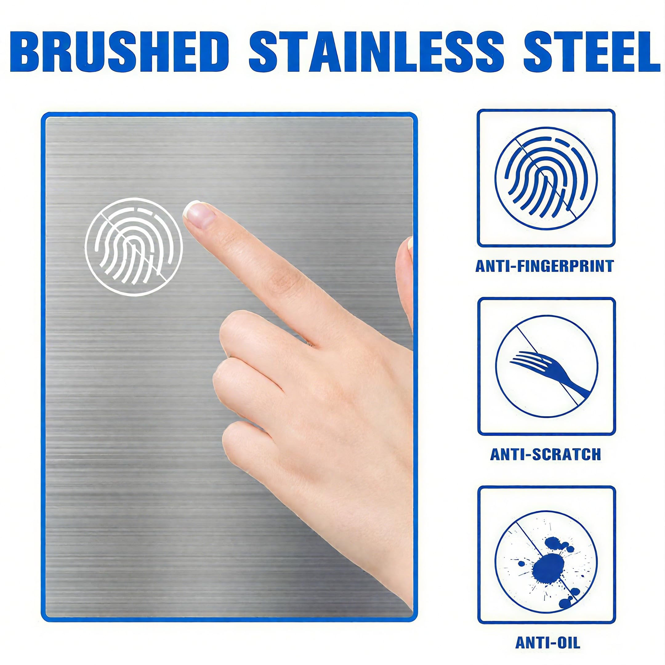 Stainless Steel 13 Gallon Touchless Trash Can with Lid, Automatic Kitchen Smart Motion Sensor Trash Garbage Bin, Anti-Fingerprint Mute Designed Trash Bin for Kitchen Living Room Office (Silver)