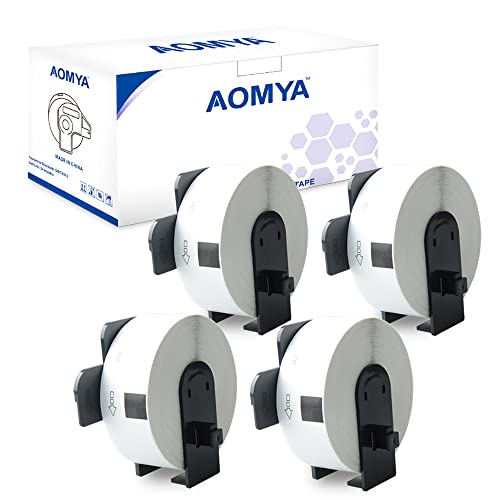 Aomya 4 Rolls DK-1201 Standard Address Shipping Label Compatible for BRO DK1201 29mm x 90mm (1-1/7" x 3-1/2") Die Cut 400 Labels with 4 Refillable Cartridge for QL Label Printer