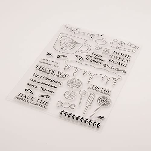Decorative Transparent Silicone Stamp for Creative Cartoon Rubber Stamp DIY Christmas Birthday Wedding Cards Making Supp Christmas Card Making Stamps for Crafting