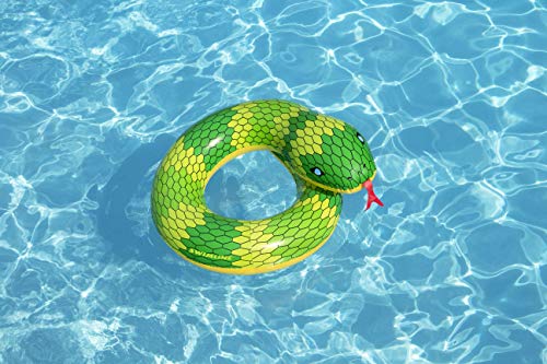 Swimline Snake Inflatable Pool Ring Yellow, Green, 32" x 28" x 16"