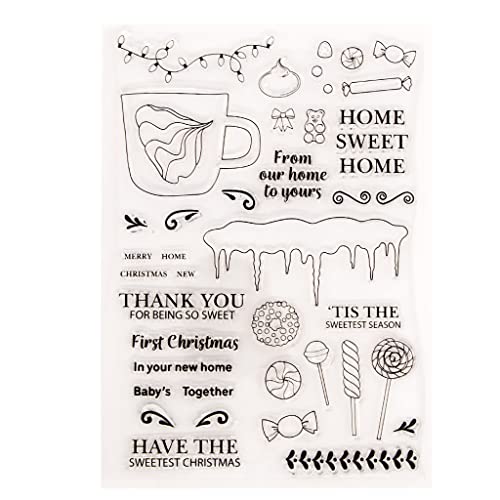 Decorative Transparent Silicone Stamp for Creative Cartoon Rubber Stamp DIY Christmas Birthday Wedding Cards Making Supp Christmas Card Making Stamps for Crafting