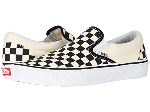 Vans Women's Classic Slip On Trainers, Black/White/Checkerboard, 7 Women/5.5 Men