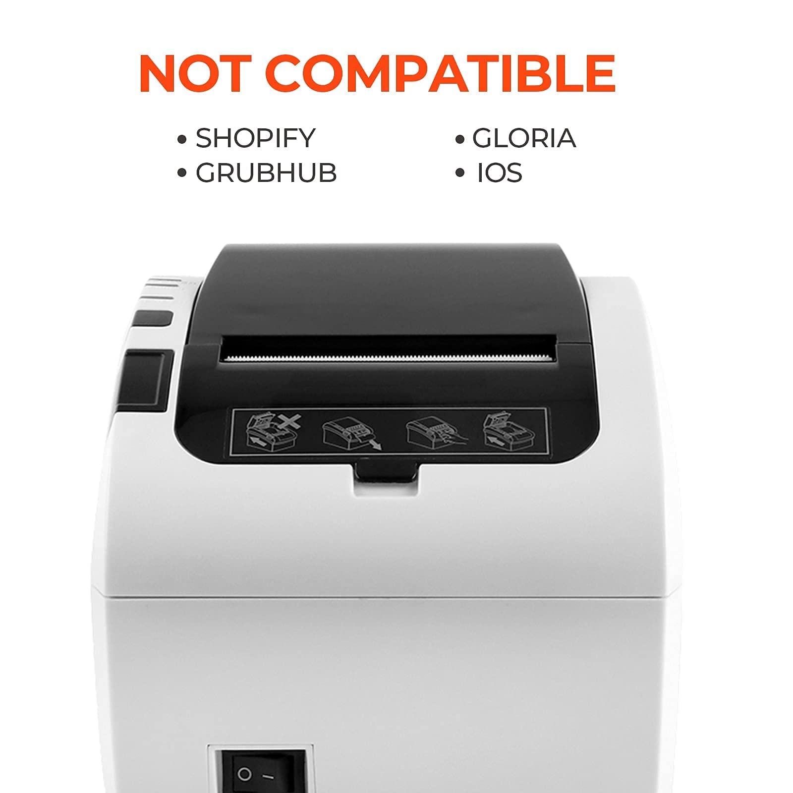 MUNBYN Receipt Printer, Thermal Receipt Printer Works with Windows Mac Chromebook Linux Cash Drawer, USB/Ethernet Port 80mm Printer for POS, High-Speed Auto-Cutter Wall Mount, ESC/POS, ITPP047