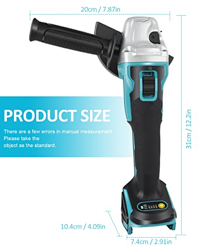 4 1/2 Cordless Angle Grinder, [2-Pack 18V 5.5 Ah Battery Included] Mini Powered Angle Grinder, Tool Kit with Handle, Grinding Wheel, Cutting Wheel, Flap Disc and Carving Disc