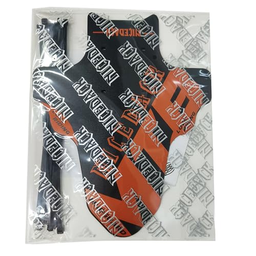 NICEDACK Mudguards Mountain Bike, 2 Pieces Mudguard Fit 20-29 Inch MTB Mudguard Front and Rear Compatible Bicycle Splash Guard (Orange)