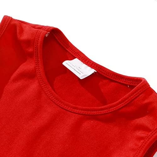 DALITA BOUTIQUE Toddler Girls Back to School Apple Pencil Red Blue Dress Causal Flutter Sleeve Ruffle Bottom 3-4T, Blue,red