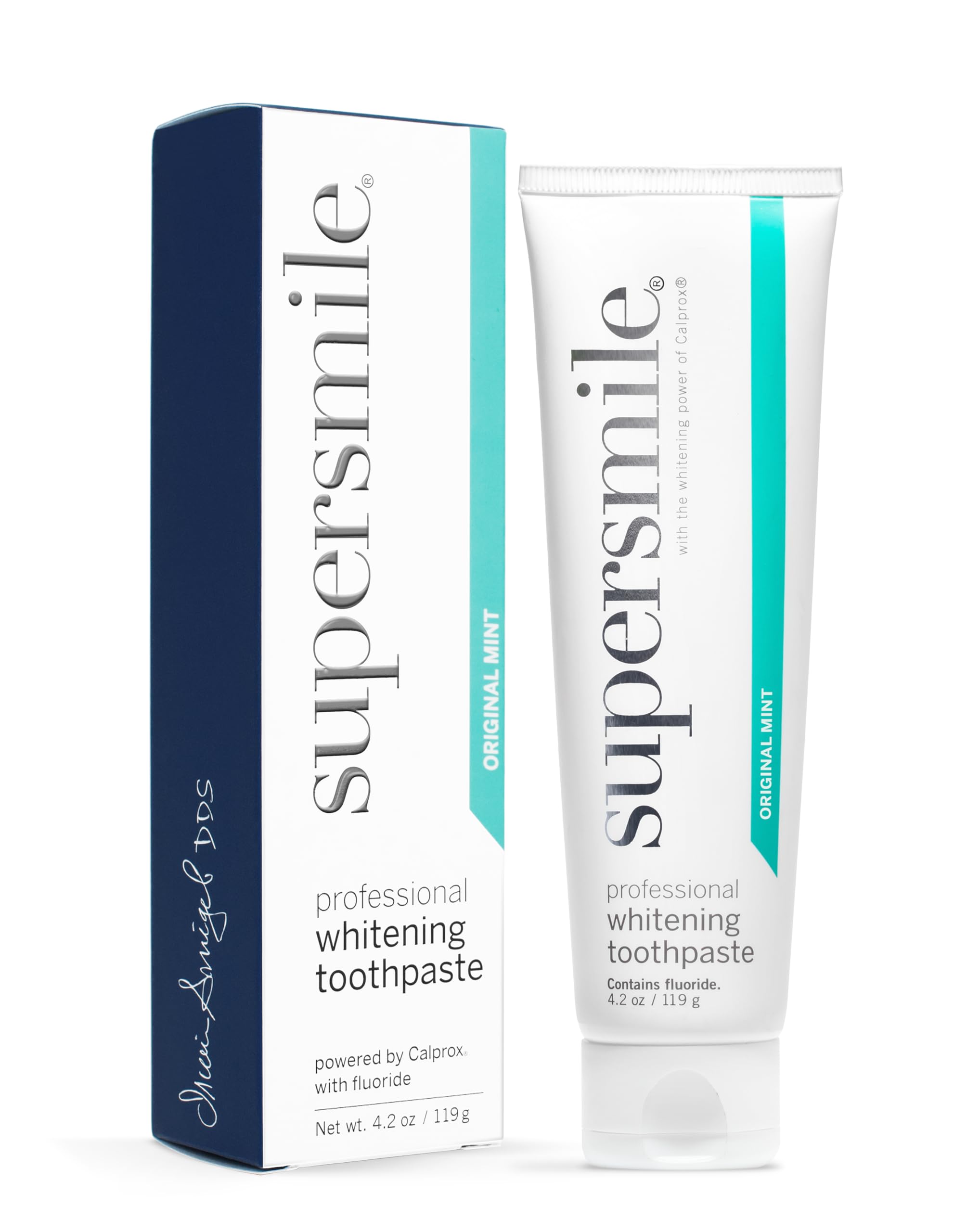 Supersmile Professional Teeth Whitening Toothpaste with Fluoride, Original Mint, 4.2 Oz