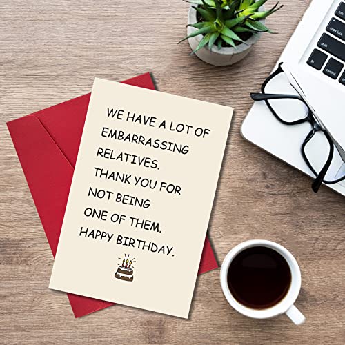 Ogeby Funny Birthday Card for Cousin, Aunty, Uncle, Humor Birthday Card Gift, Embarrassing Relatives Card for Sister, Brother