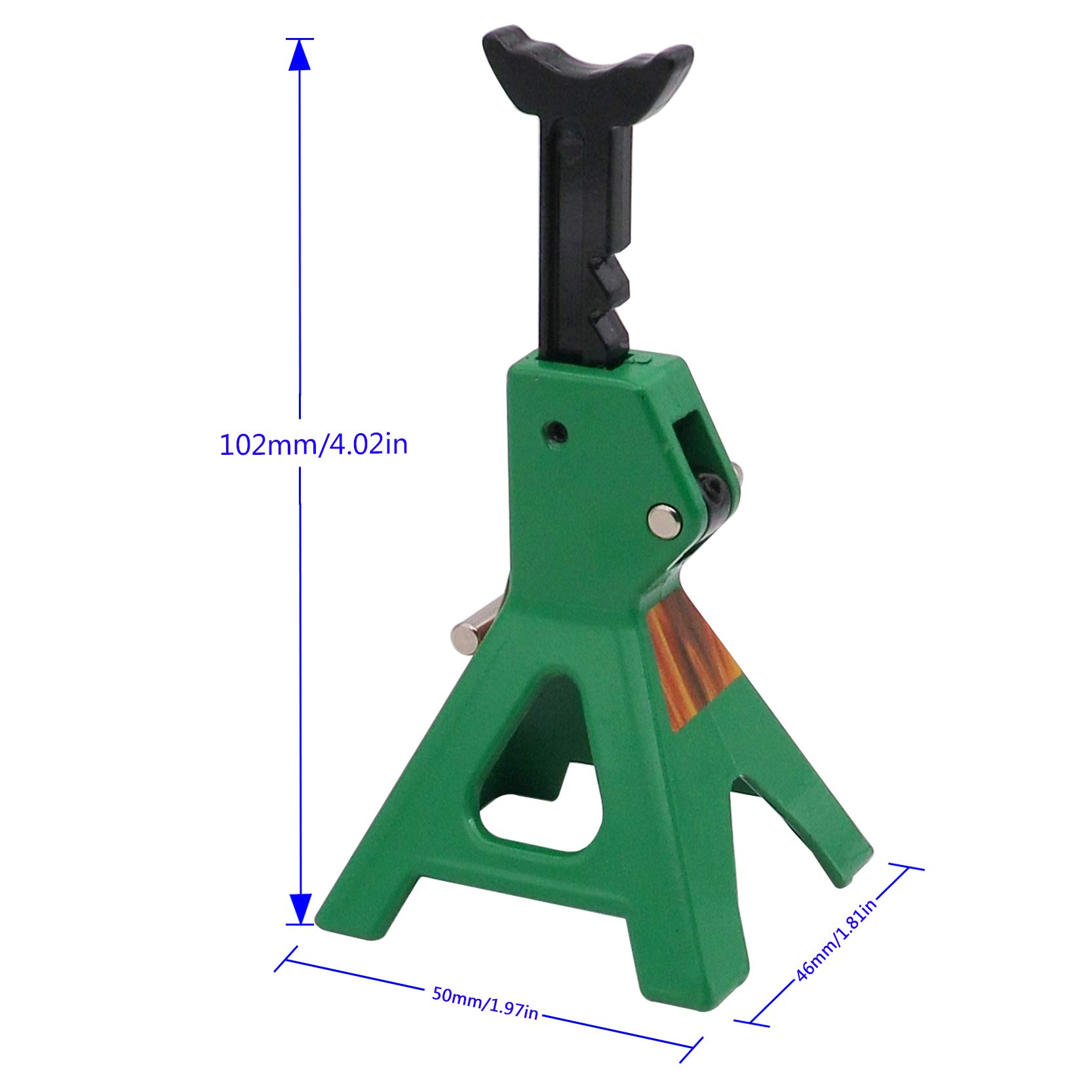 Treehobby 1/10 RC Scale Model Car Metal 6 Ton RC Car Simulation Jack Stands Lifting Compatible with traxxas TRX-4 Axial SCX10 Wraith Tamiya CC01 RC4WD D90 1/10 RC Crawler Truck Accessories(Green)