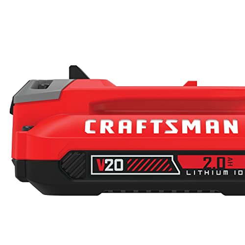 CRAFTSMAN V20 Battery & Charger Starter Kit, 2.0 Ah with V20 Angle Grinder, 4-1/2-Inch, Tool Only (CMCB202-2CK & CMCG450B)