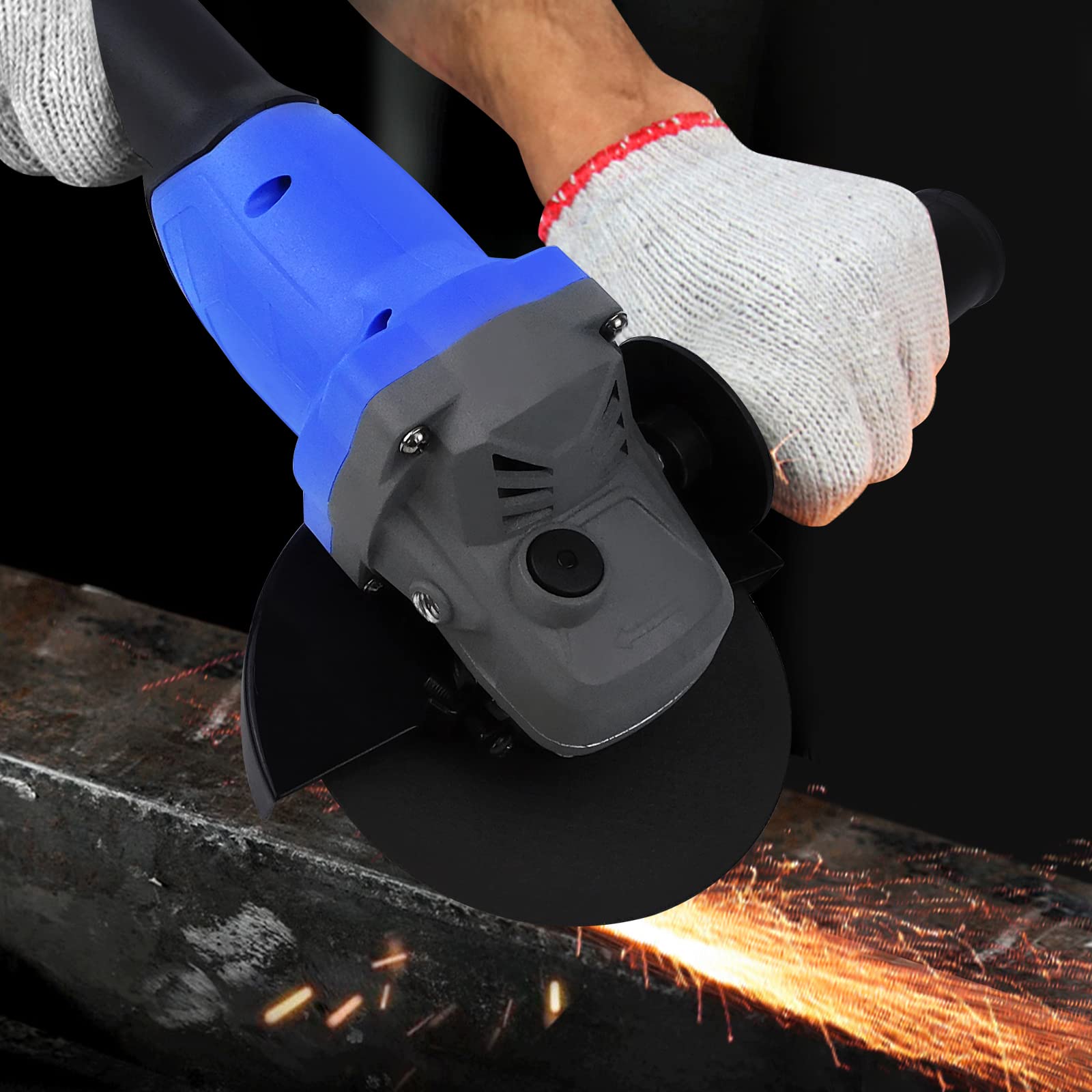 Angle Grinder Tool Grinders Power Tools, 10000 RPM Electric Brushless Grinder with Removeable Handle, 6Ah Lithium Ion Battery Grinder & Charger, Cutting Grinding Wheels, Polishing Discs, Storage Bag