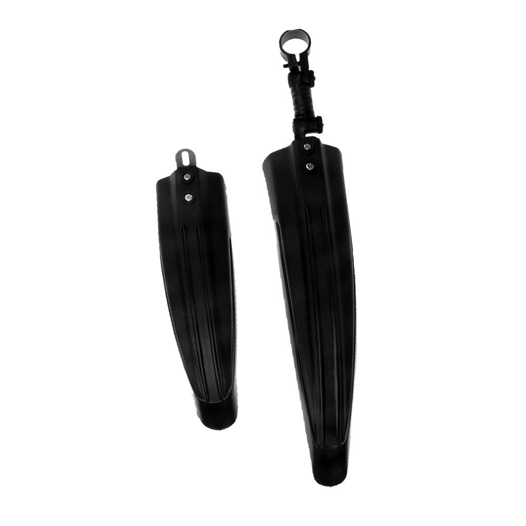 Inzopo 1 Set 26" Bike Bicycle Cycling Protector Front & Rear Splash Fender Mudguard Mud Guard - 12 Colors Black