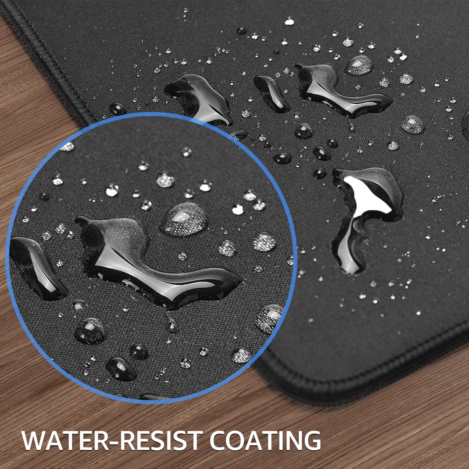 KTRIO Large Gaming Mouse Pad with Stitched Edges, Extended Mousepad with Superior Micro-Weave Cloth, Non-Slip Base, Water Resist Keyboard Pad, Desk Mat for Gamer, Office & Home, 31.5 x 11.8 in, Black