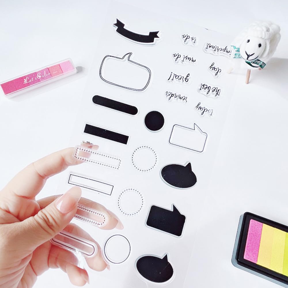 Label Dialog Box Tag Ticket Clear Stamps Transparent Silicone Stamp Album Cards Rubber Stamp for Card Making Decoration and DIY Scrapbooking