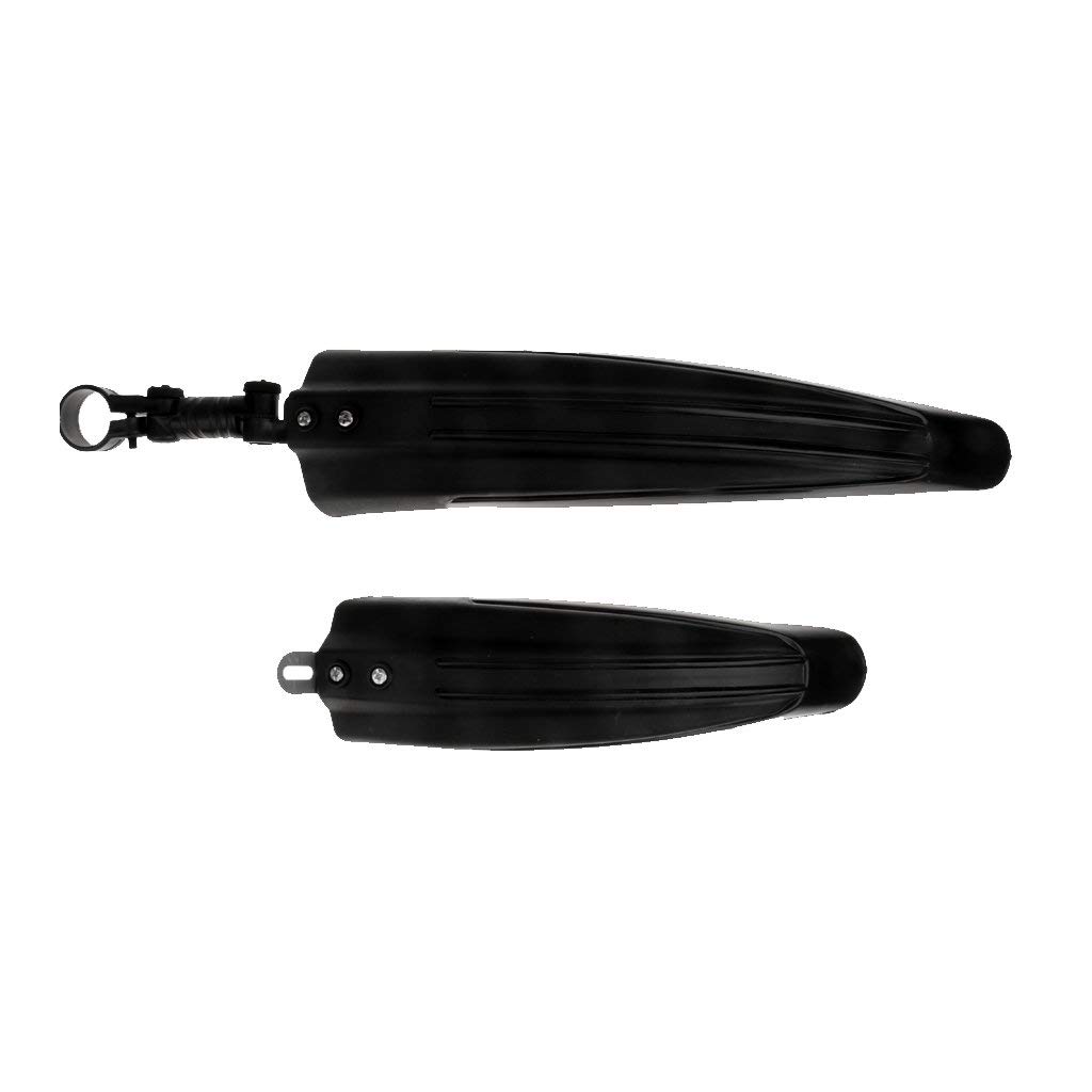 Inzopo 1 Set 26" Bike Bicycle Cycling Protector Front & Rear Splash Fender Mudguard Mud Guard - 12 Colors Black
