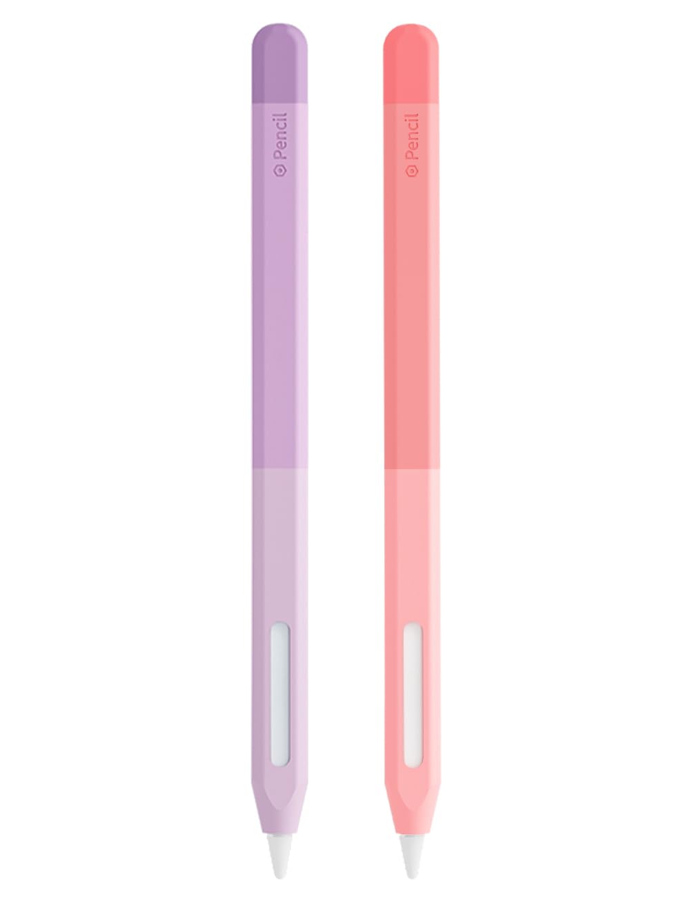 2 Pack Soft Silicone Case Compatible with Apple Pencil 2nd Generaion Cover,Protective Skin Cover Sleeve with Cap Accessories Compatible with iPad Pro 11 12.9 inch,Gradient Color,Pink+Purple