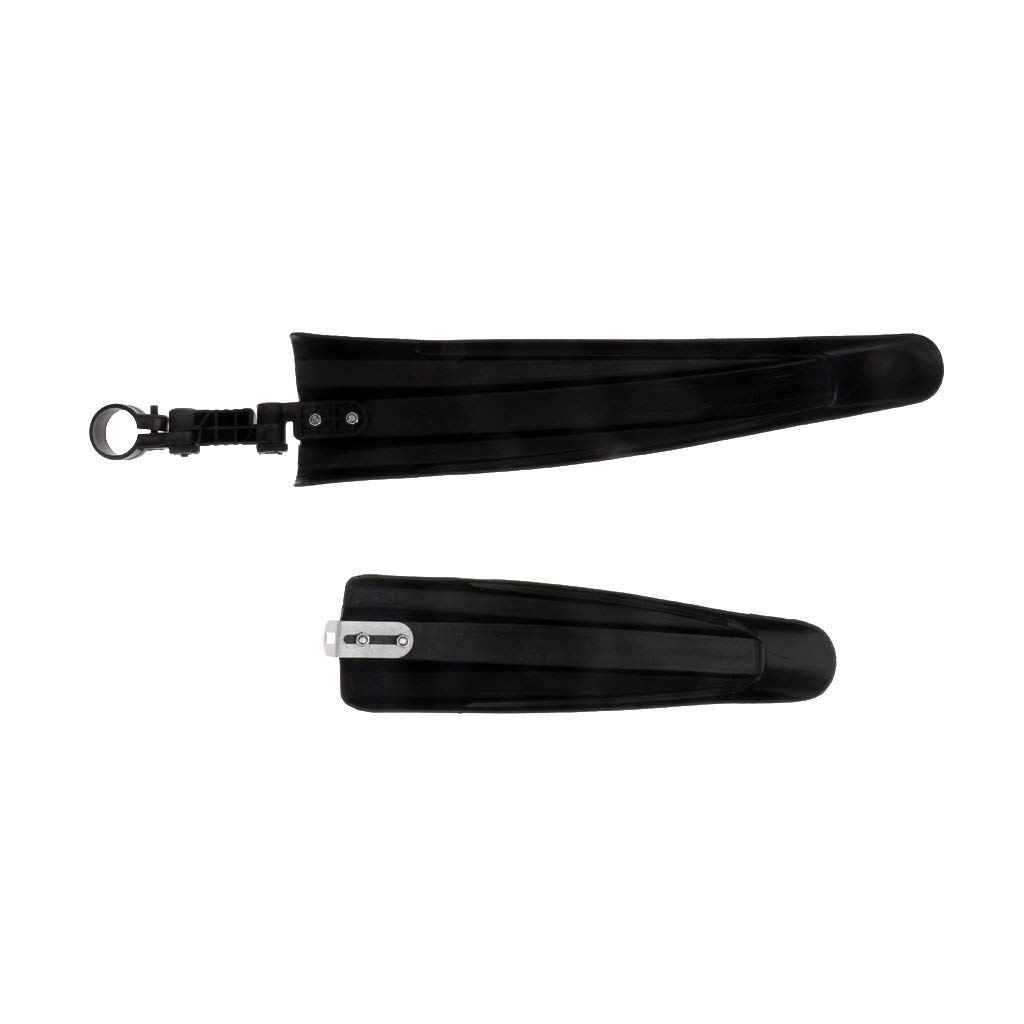 Inzopo 1 Set 26" Bike Bicycle Cycling Protector Front & Rear Splash Fender Mudguard Mud Guard - 12 Colors Black