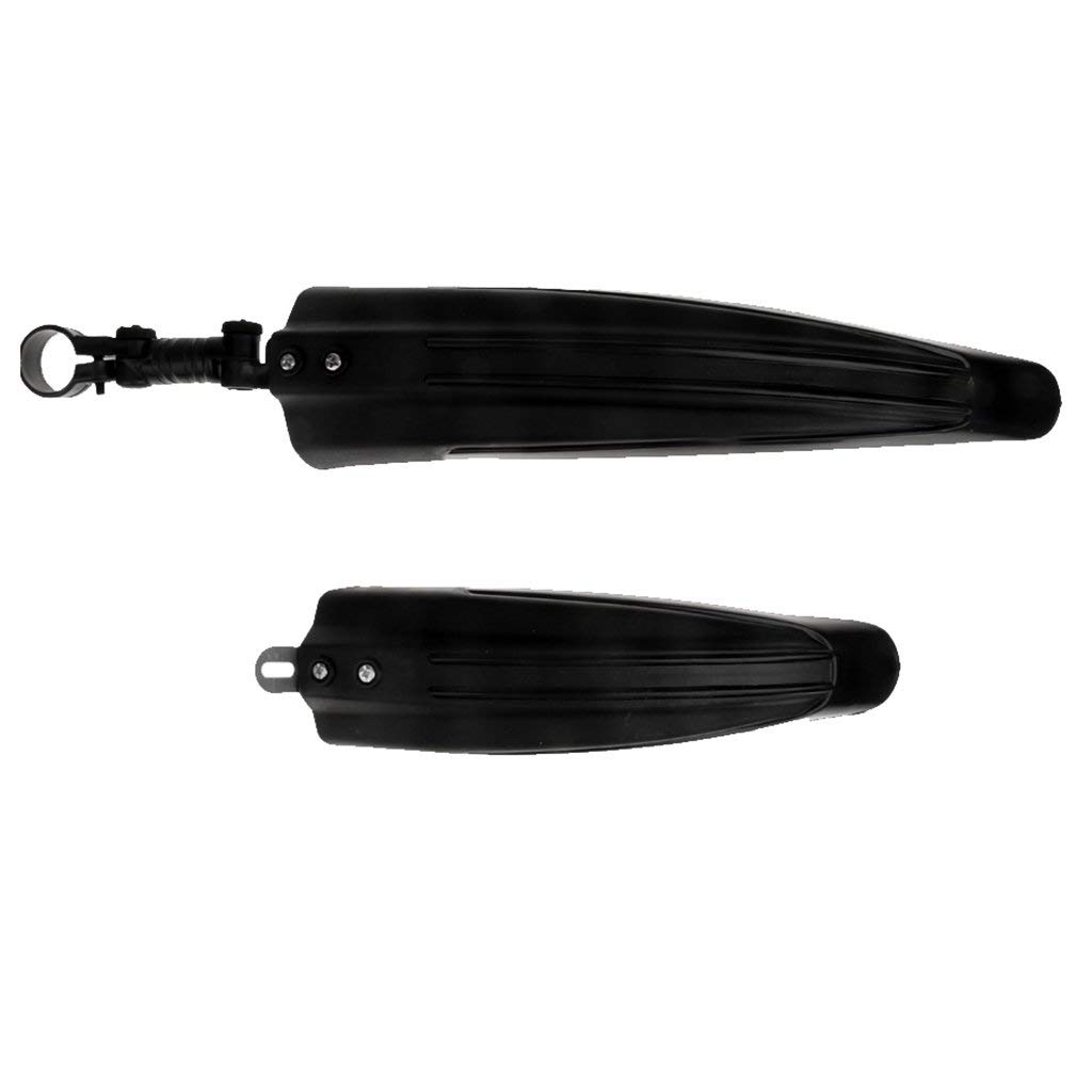 Inzopo 1 Set 26" Bike Bicycle Cycling Protector Front & Rear Splash Fender Mudguard Mud Guard - 12 Colors Black