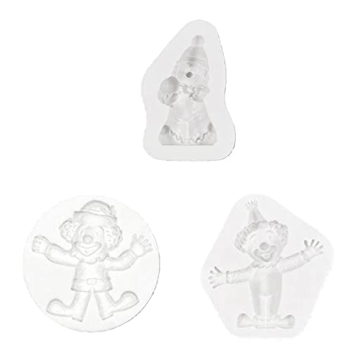 3D Halloween Clown Silicone Rubber Flexible Food Safe Mould Clay Resin Ceramics Candy Fondant Candy Chocolate Soap Mould Silicone Molds For Baking Epoxy Resin Baking Cakes Resin Crafts Resin Casting
