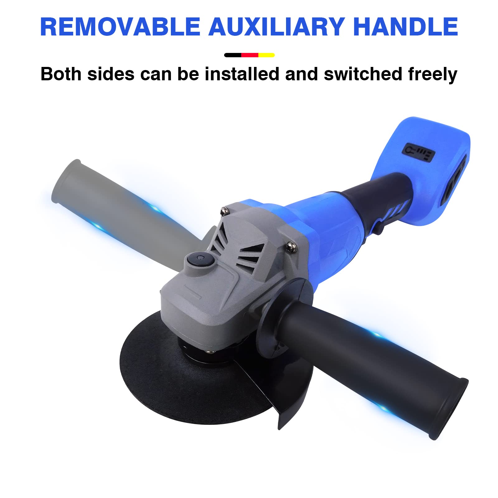 Angle Grinder Tool Grinders Power Tools, 10000 RPM Electric Brushless Grinder with Removeable Handle, 6Ah Lithium Ion Battery Grinder & Charger, Cutting Grinding Wheels, Polishing Discs, Storage Bag