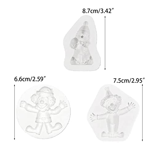 3D Halloween Clown Silicone Rubber Flexible Food Safe Mould Clay Resin Ceramics Candy Fondant Candy Chocolate Soap Mould Silicone Molds For Baking Epoxy Resin Baking Cakes Resin Crafts Resin Casting