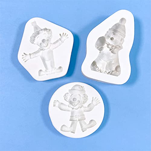 3D Halloween Clown Silicone Rubber Flexible Food Safe Mould Clay Resin Ceramics Candy Fondant Candy Chocolate Soap Mould Silicone Molds For Baking Epoxy Resin Baking Cakes Resin Crafts Resin Casting