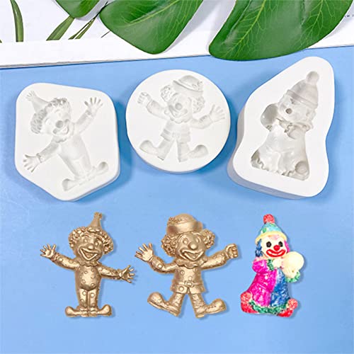 3D Halloween Clown Silicone Rubber Flexible Food Safe Mould Clay Resin Ceramics Candy Fondant Candy Chocolate Soap Mould Silicone Molds For Baking Epoxy Resin Baking Cakes Resin Crafts Resin Casting