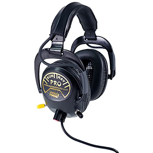 Sun Ray Pro Gold Headphones for Metal Detectors with extra switch mode for Minelab CTX Metal Detector
