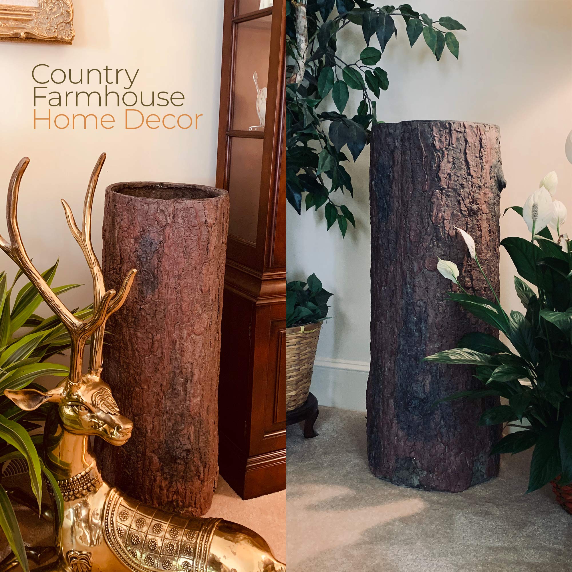 Country Corner π³ Woodland Country Rustic Tree Stump Garbage Bin. Unique Realistic Log Trash Can.
