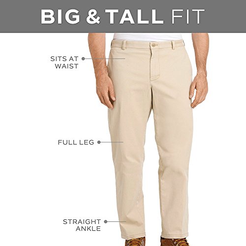 Van Heusen mens Big and Tall Stretch Traveler Cuffed Crosshatch Pleated pants, Grey, 44W x 32L US