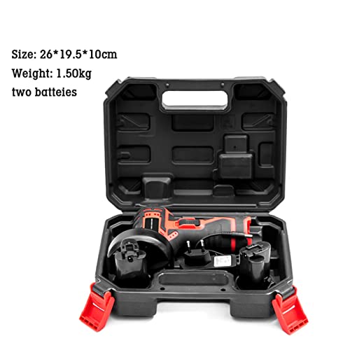 Boyuan Cordless Angle Grinder, Mini Brushless Metal Cutter 12000 RPM, with 2.0Ah Lithium-Ion Battery & Fast Charger, 2 Grinding Wheels, 1 Cutting Wheel, for Grind,Cut,2pcs Battery